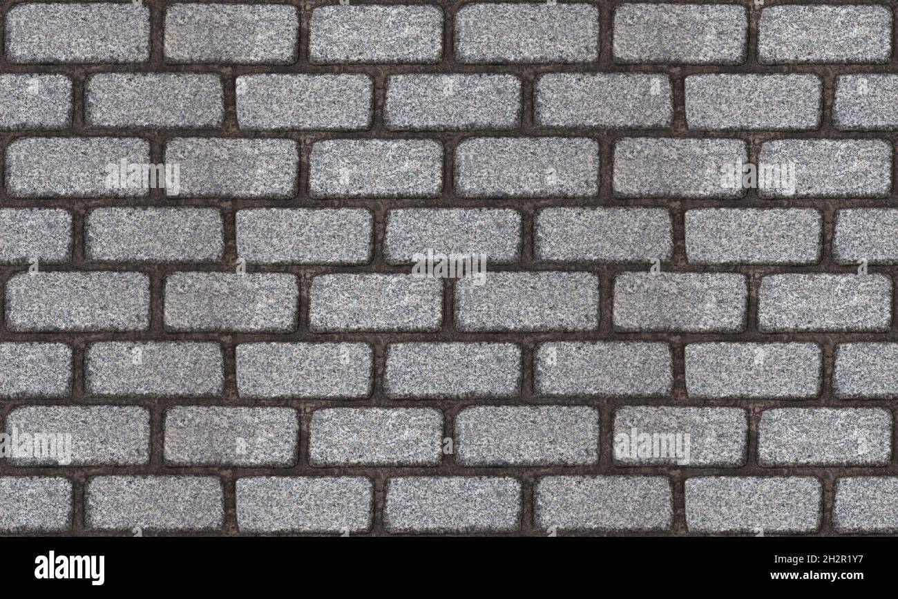 Grey granite rectangular paving stone, tiled granite stone. Seamless ...