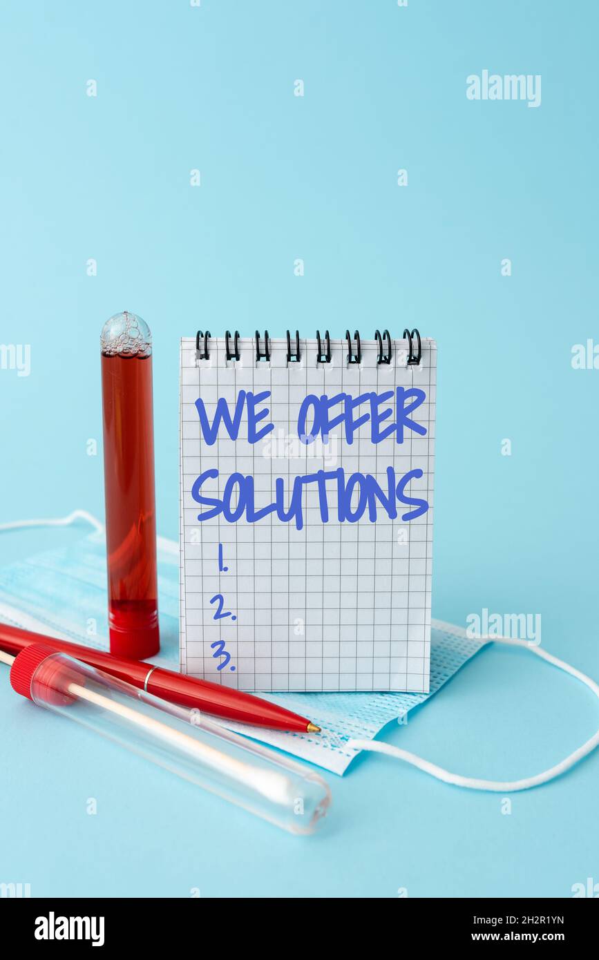 Writing displaying text We Offer Solutions. Word for way to solve ...