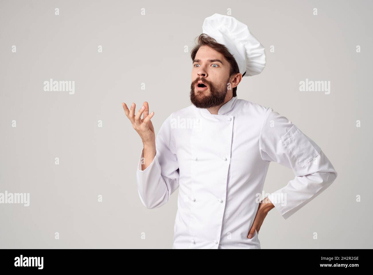 Chef kitchen Job hand gestures isolated background Stock Photo - Alamy