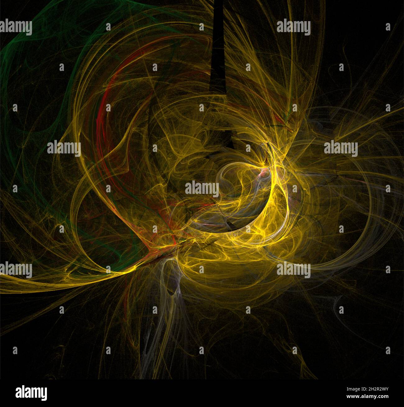 space illustration, graphic drawing of a star, planet, radiation ...
