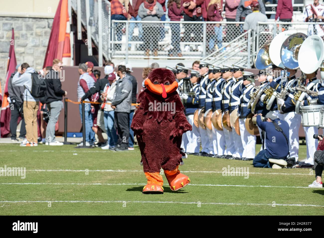 October 23, 2021: The Virginia Tech Hokie Bird during a NCAA football ...