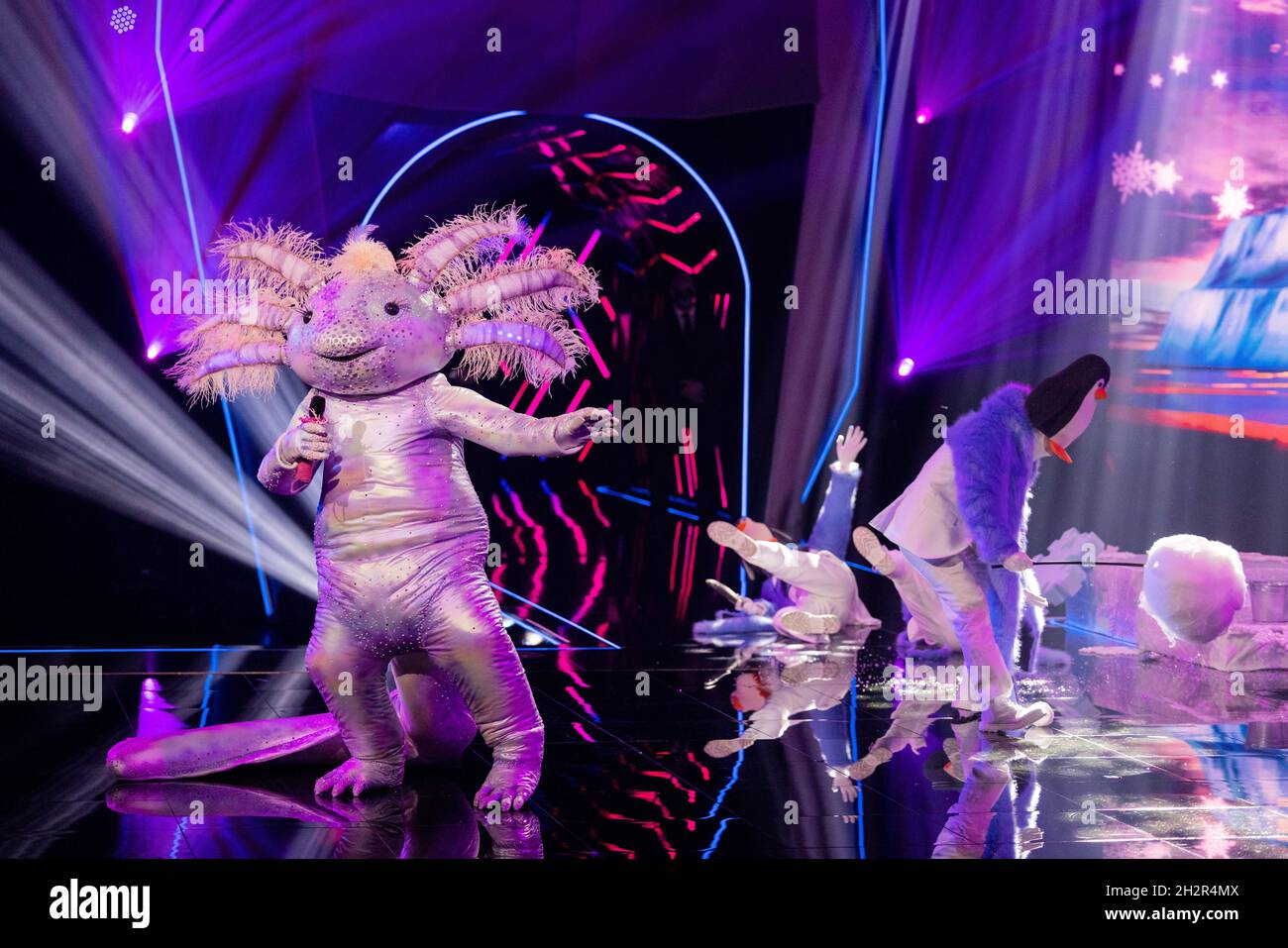 Cologne, Germany. 23rd Oct, 2021. The character "The Axolotl" is on ...