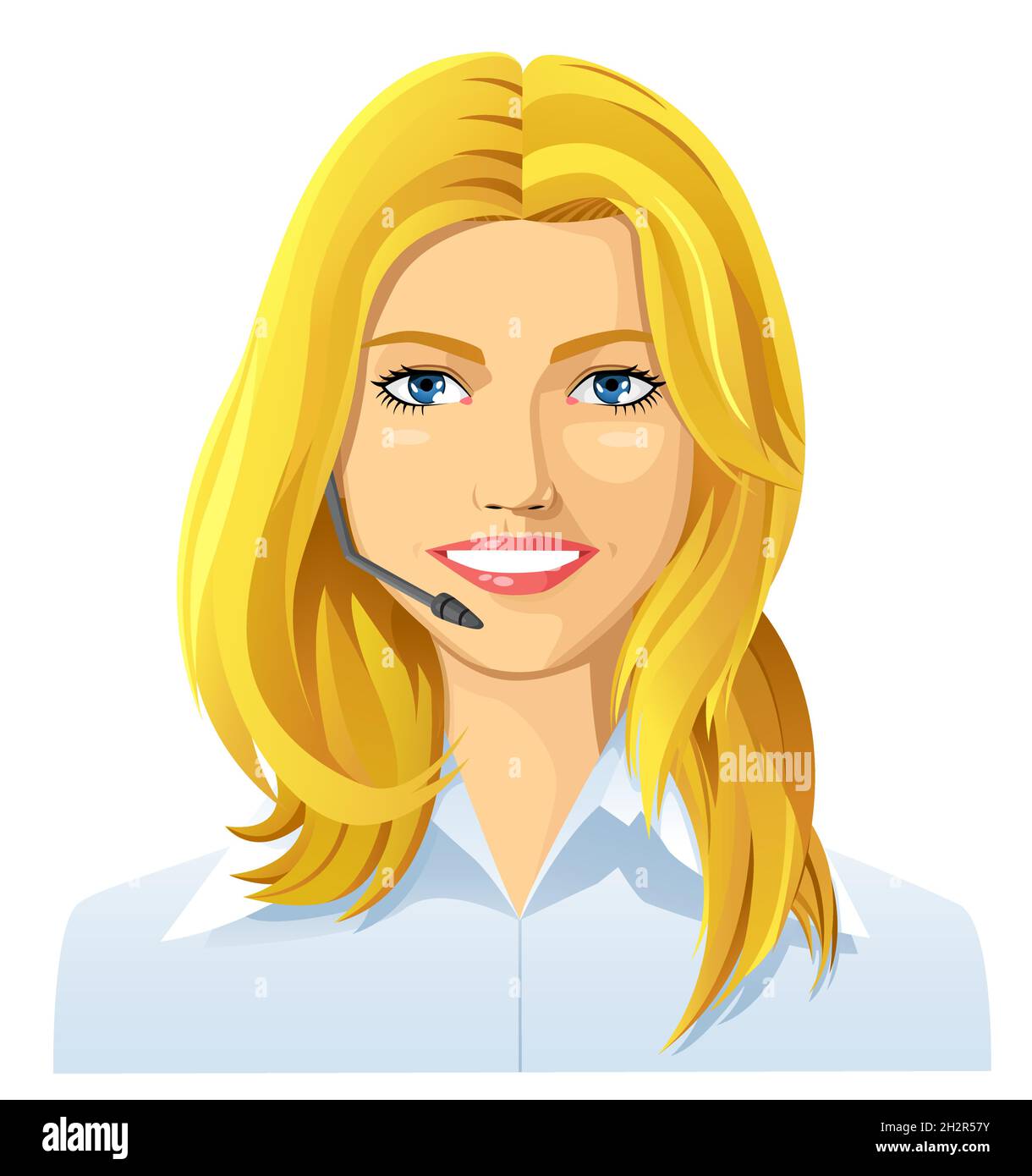 Happy, smiling customer service with blonde hair Stock Vector Image ...