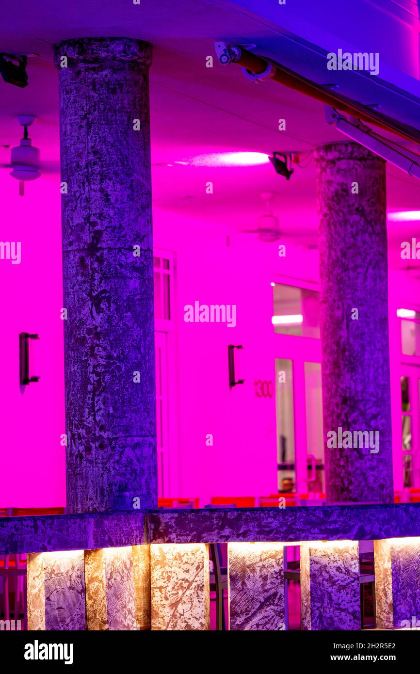 Neons on Miami Beach Ocean Drive Stock Photo - Alamy