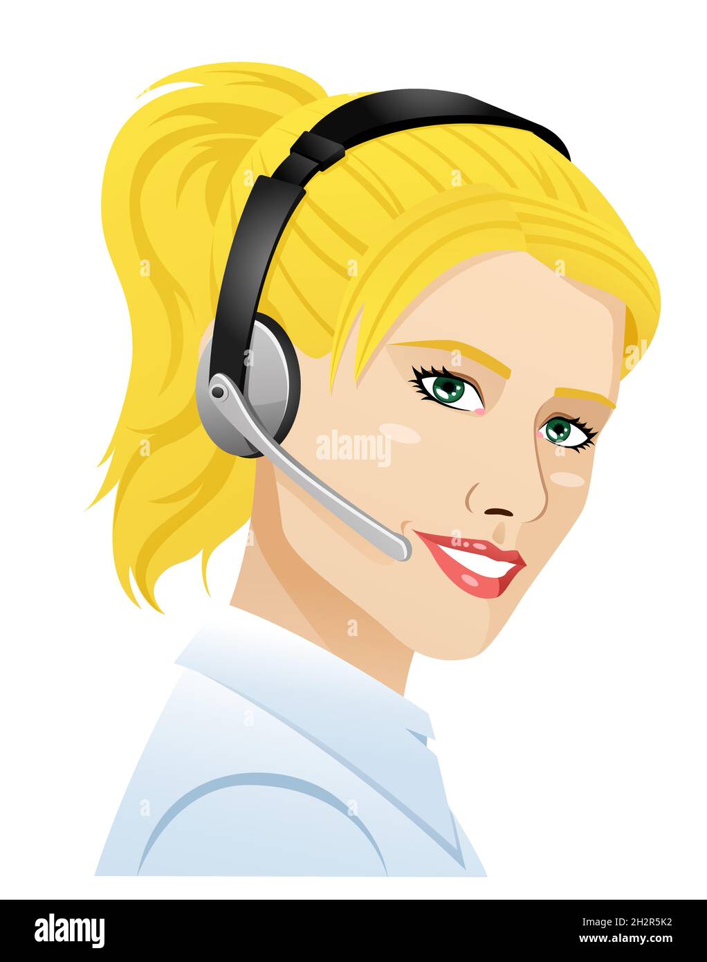 happy customer service woman smiling Stock Vector Image & Art - Alamy