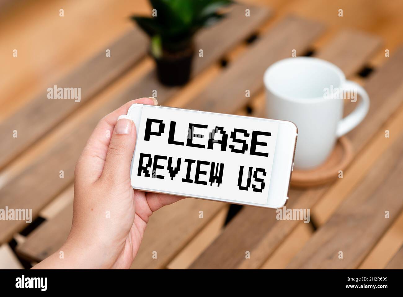 Text sign showing Please Review Us. Concept meaning situation or system ...