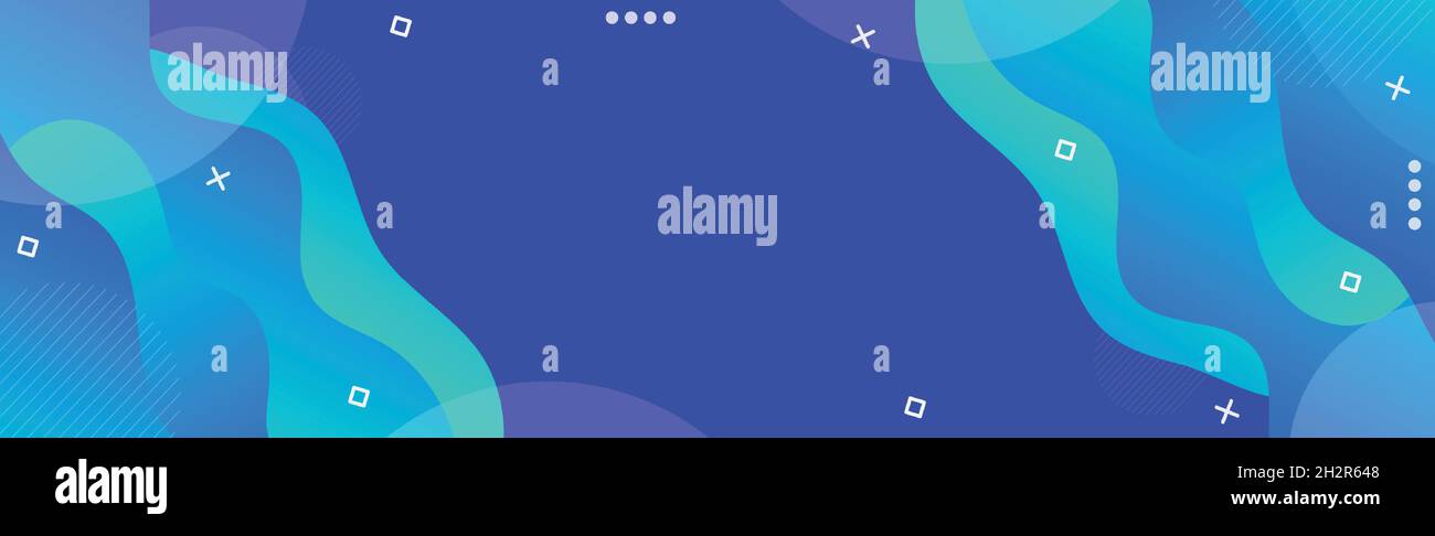 Colorful geometric panoramic background. Trendy composition of blue ...