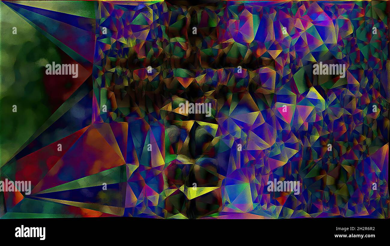 Cubes and triangles hand draw digital art illustration Stock Photo - Alamy