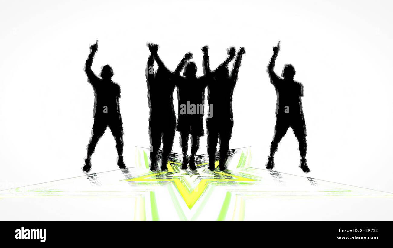 People dancing hand draw digital art illustration Stock Photo - Alamy