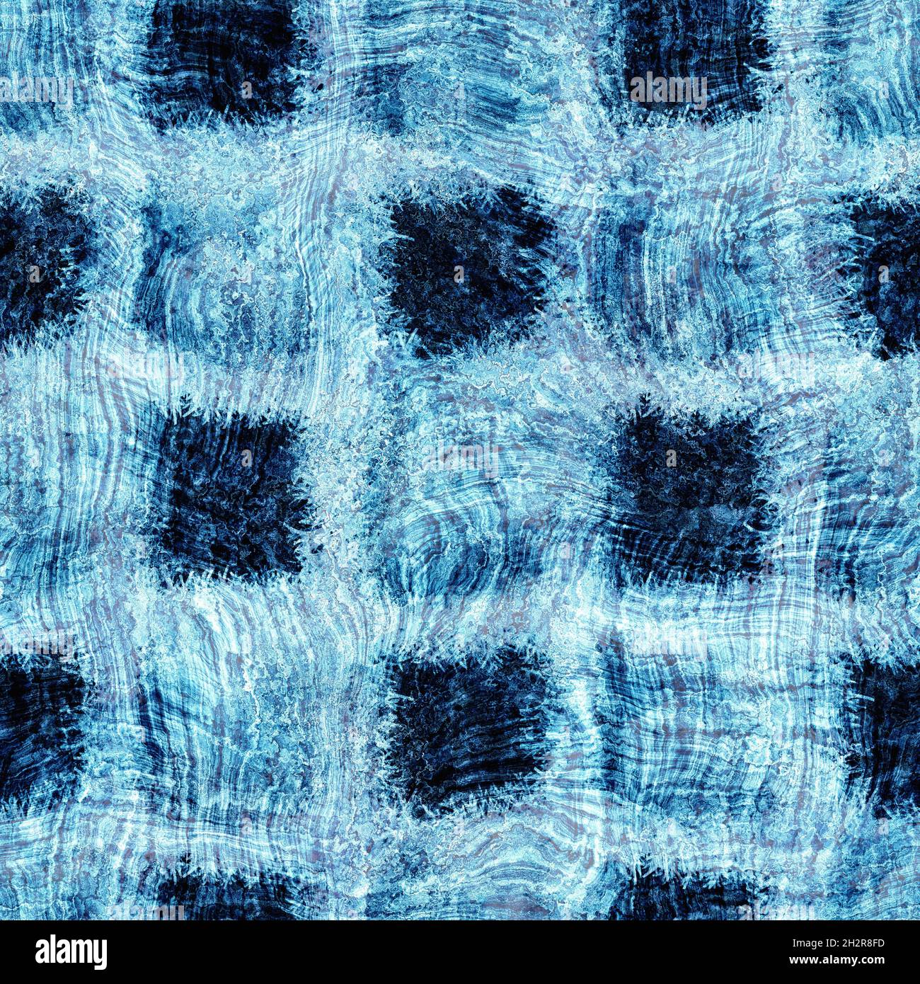 Seamless indigo block print texture on navy blue woven effect ...