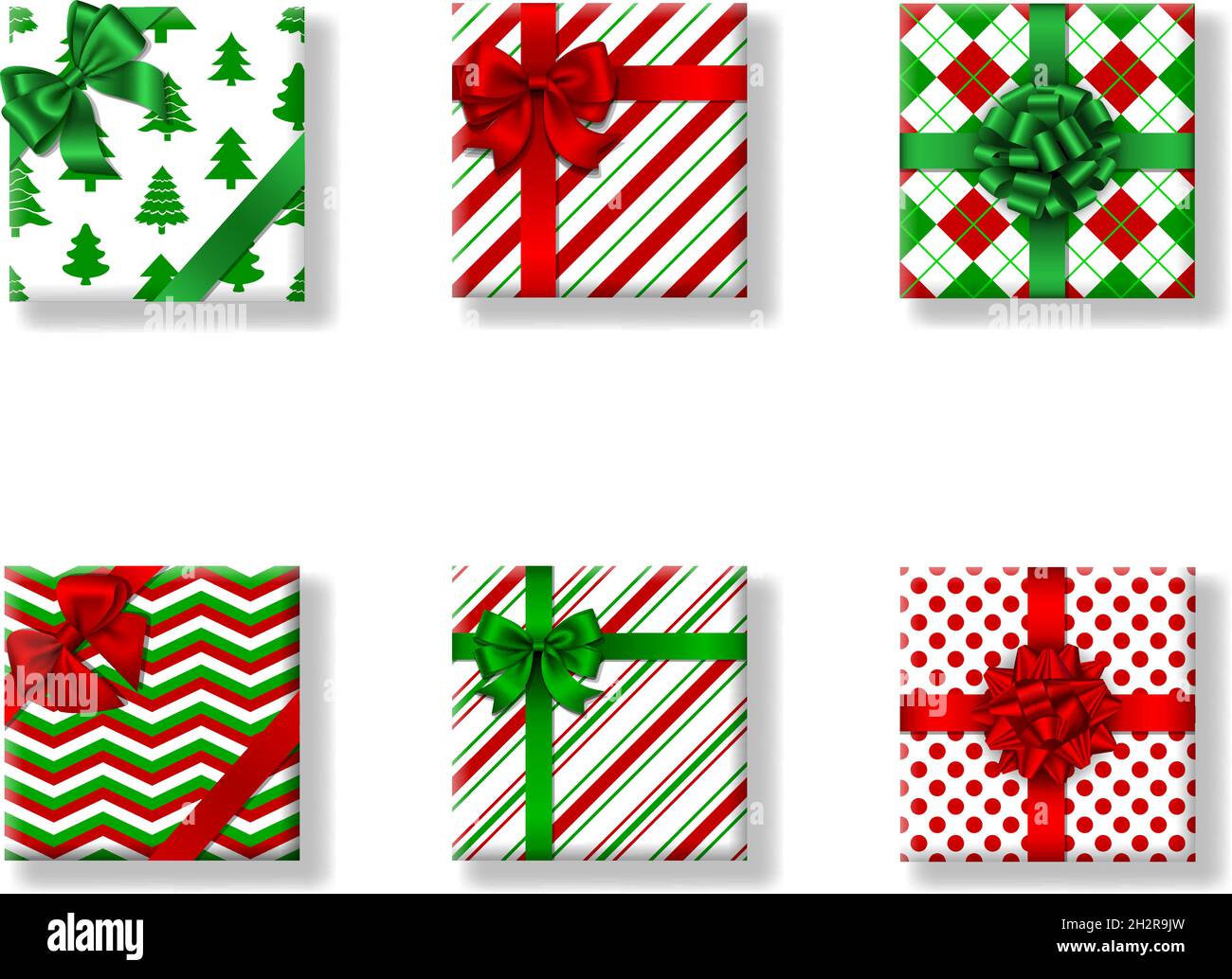 Set of isolated christmas gift boxes. Top view Stock Vector Image & Art ...
