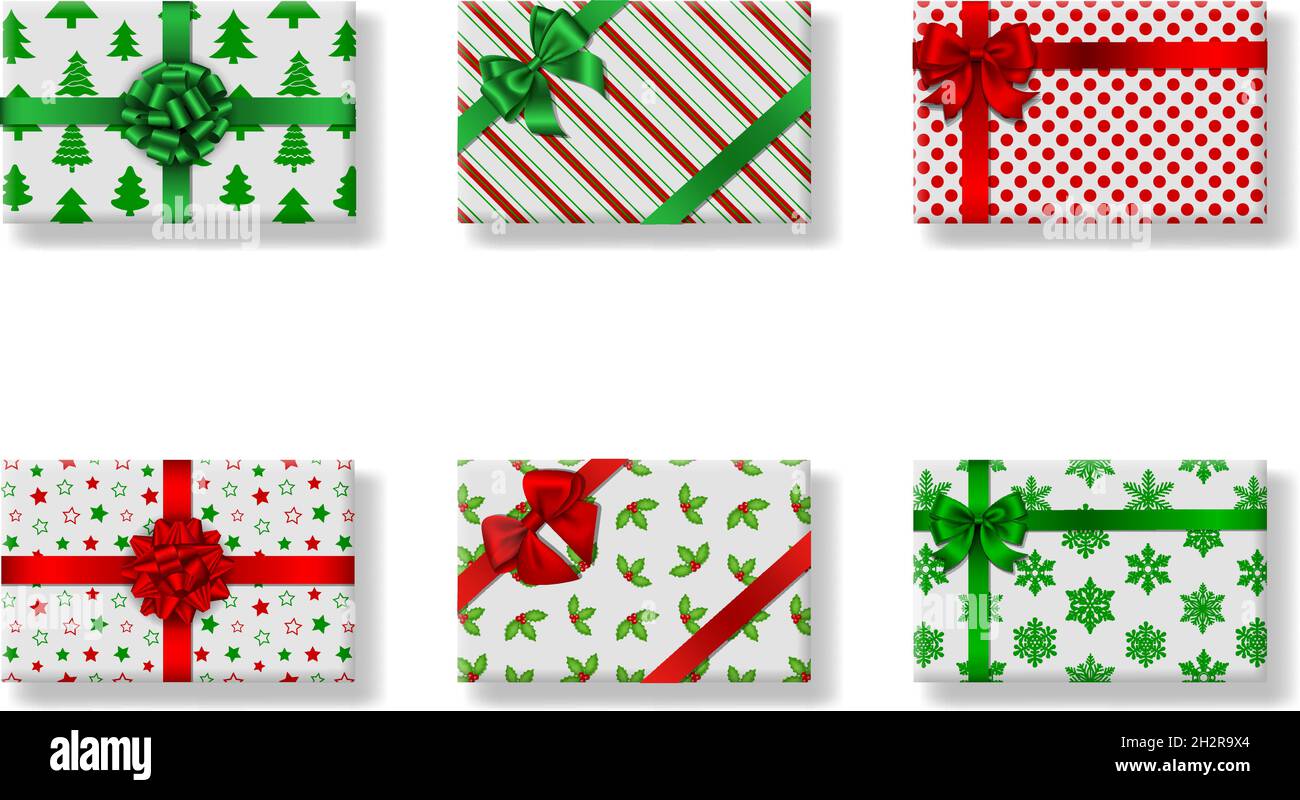 Present wrapping top view Stock Vector Images - Alamy