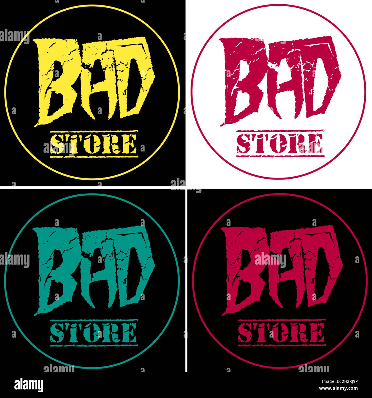 Variations of a 'bad store' logotype Stock Photo - Alamy