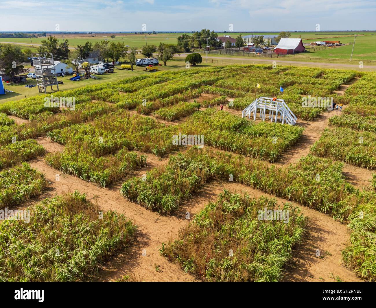 Aerial view of the fun Daze in a Maze at Oklahoma Stock Photo - Alamy