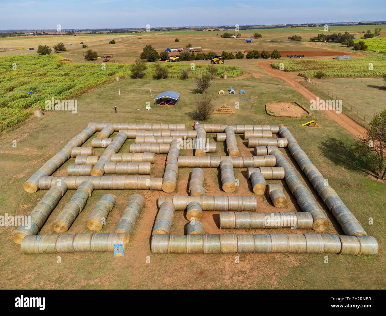 Aerial view of the fun Daze in a Maze at Oklahoma Stock Photo - Alamy