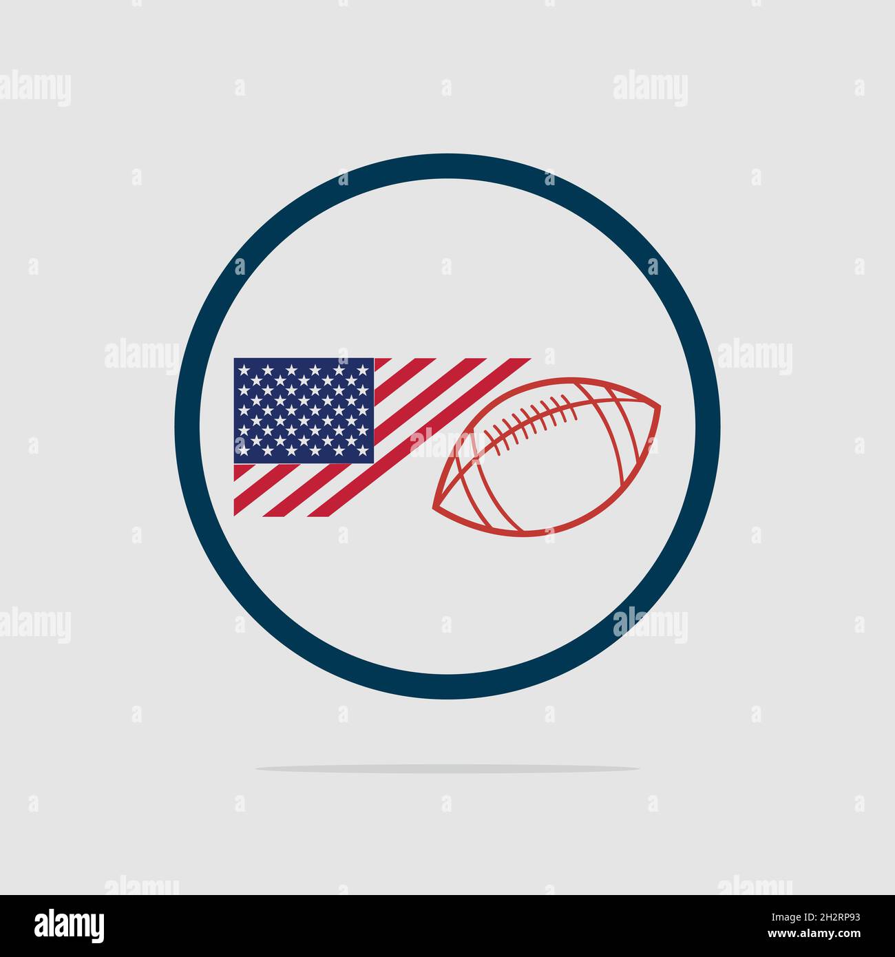 American sports football logo illustration design template on gray ...