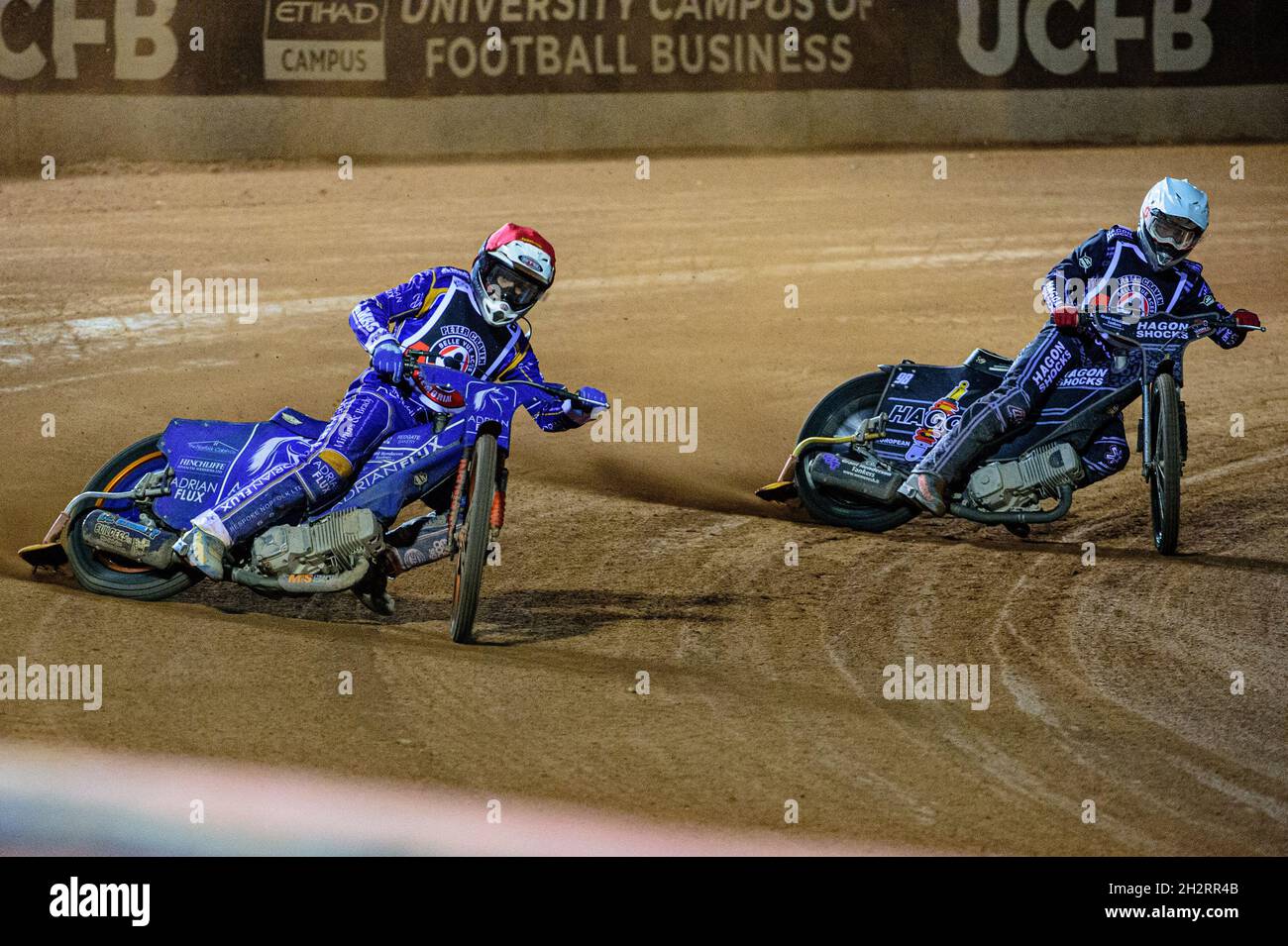 MANCHESTER, UK. OCT 23RD Lewis Kerr (Red) passes Broc Nicol (White ...