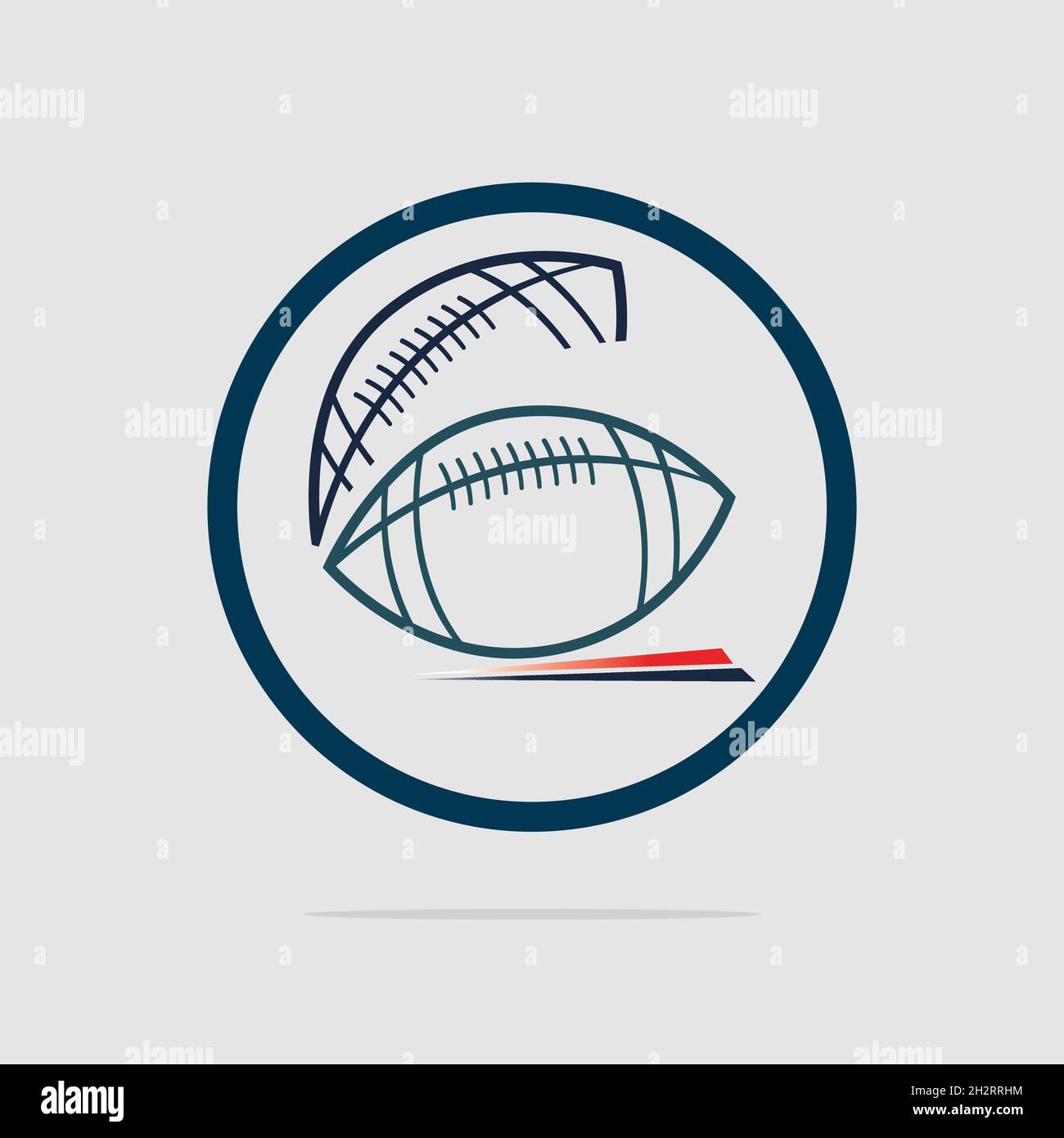 American sports football logo illustration design template on gray ...