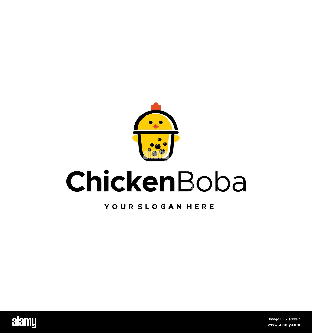 modern ChickenBoba coock chick boba logo design Stock Vector Image ...