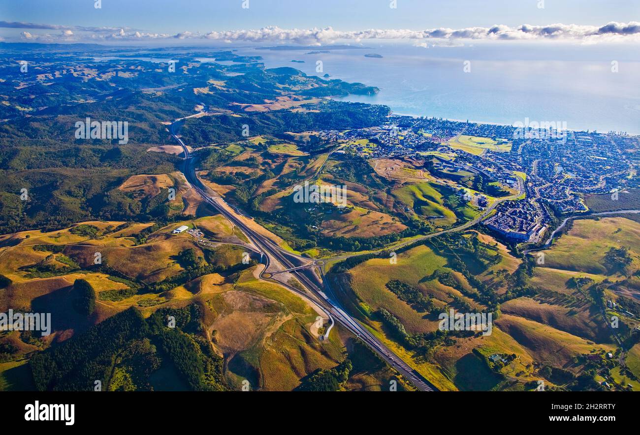 Aerial-Rodney East Coast-Northern Motorway Stock Photo - Alamy