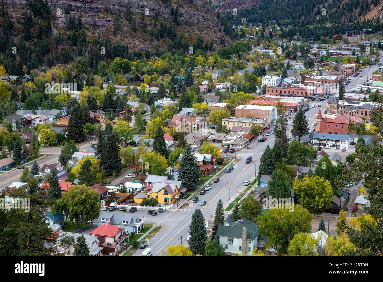 View of Ouray, Colorado, from above Stock Photo - Alamy