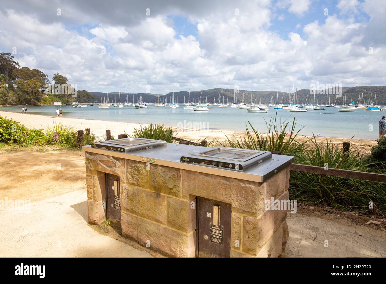 Electric public beach barbecue BBQ at Clareville Beach on Pittwater in ...