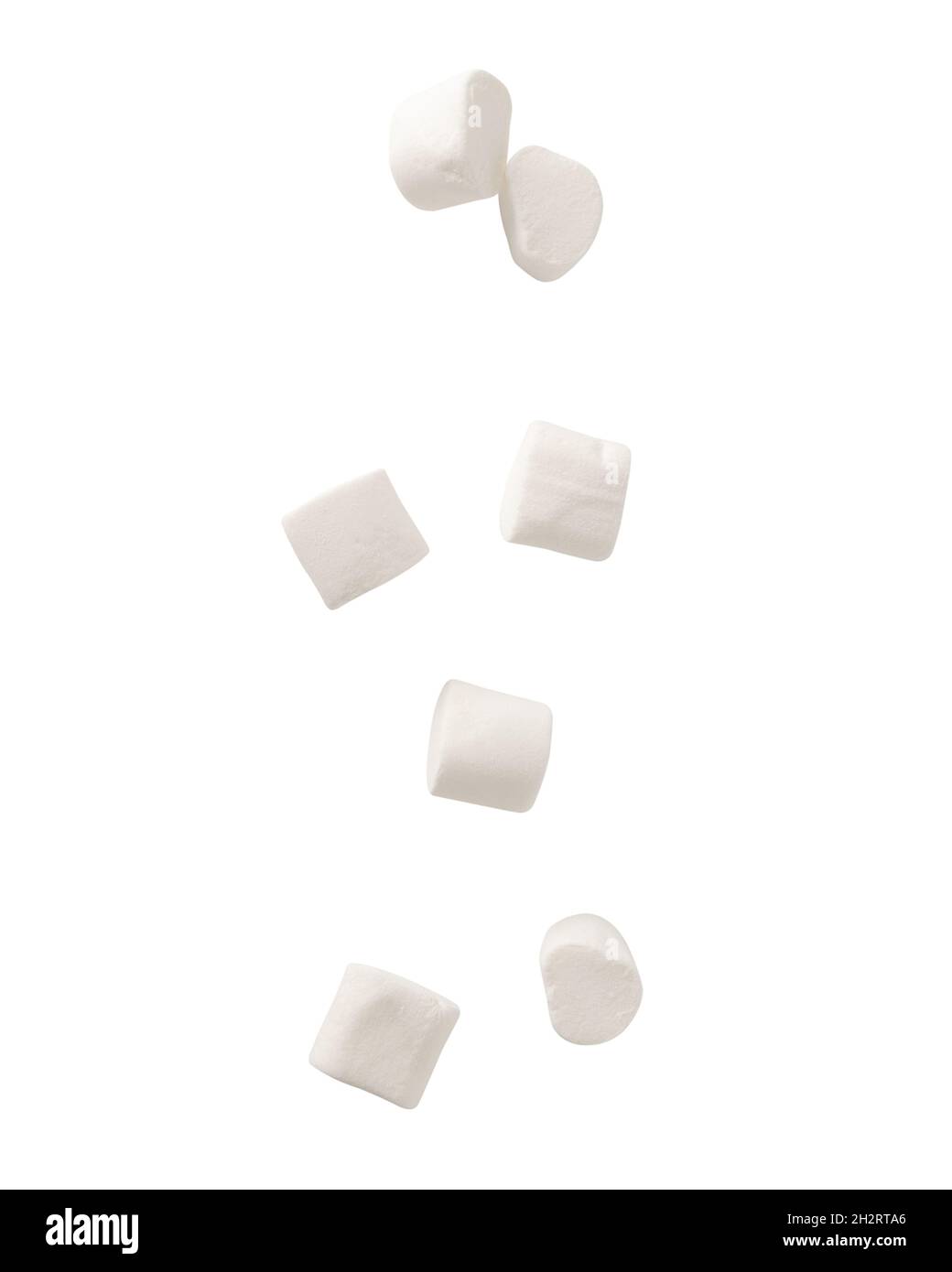 Marshmallow falling isolated on white background with clipping path ...