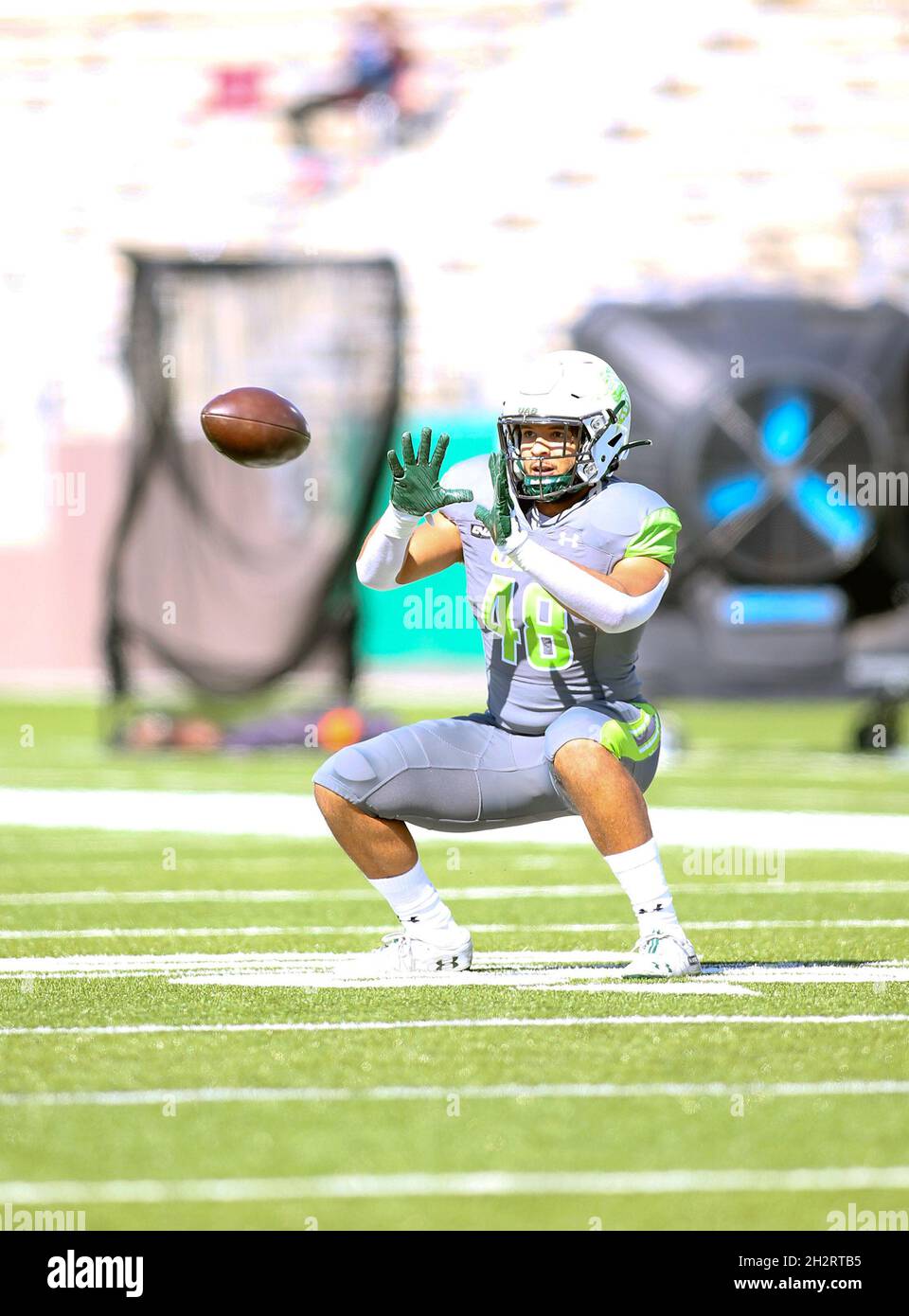 October 23, 2021: UAB Blazers tight end Bryce Damous (48) warms up ...