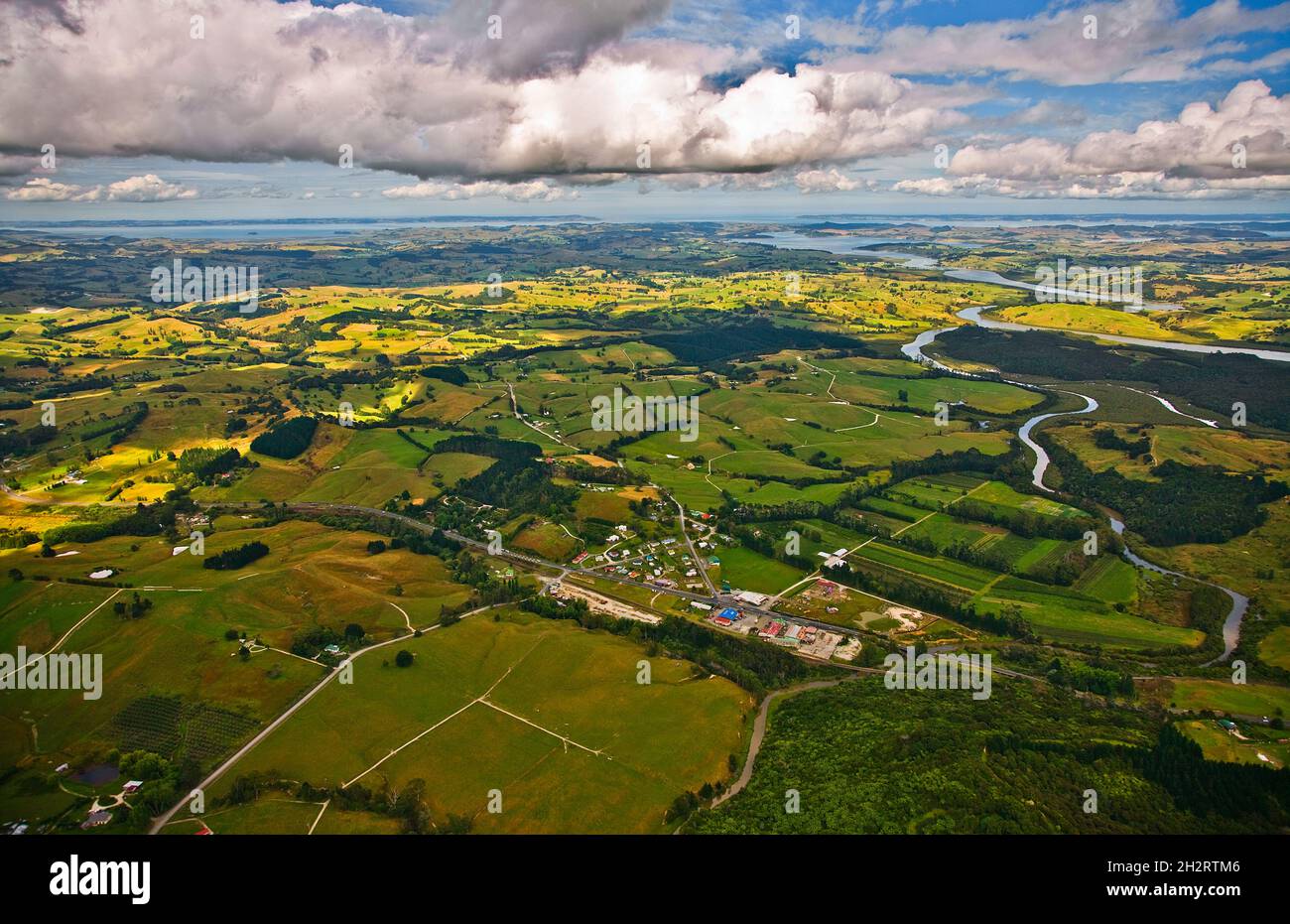 Aerial-Wellsford Region-Te Hana Stock Photo - Alamy