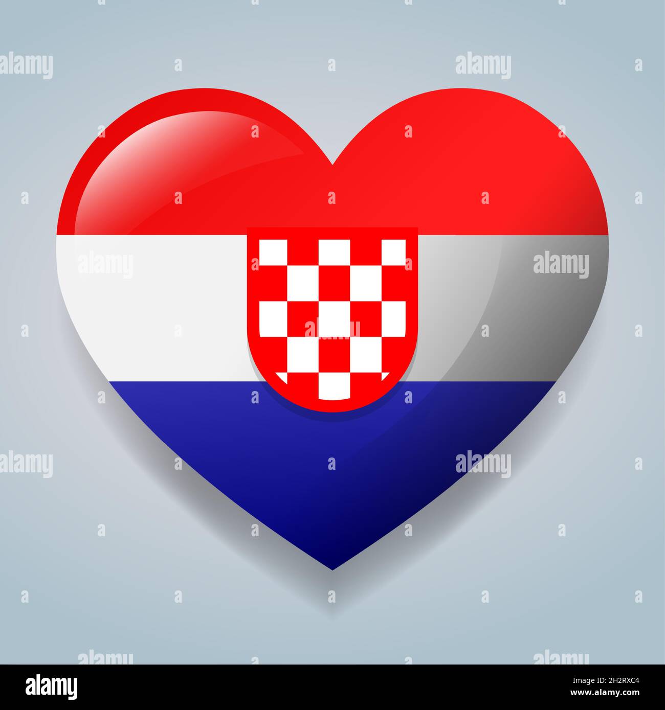 heart with Croatia flag vector symbol illustration Stock Vector Image ...