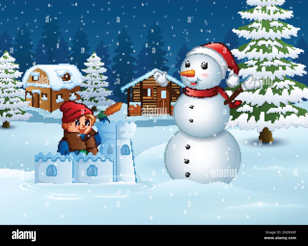 Boots in snow fir Stock Vector Images - Alamy