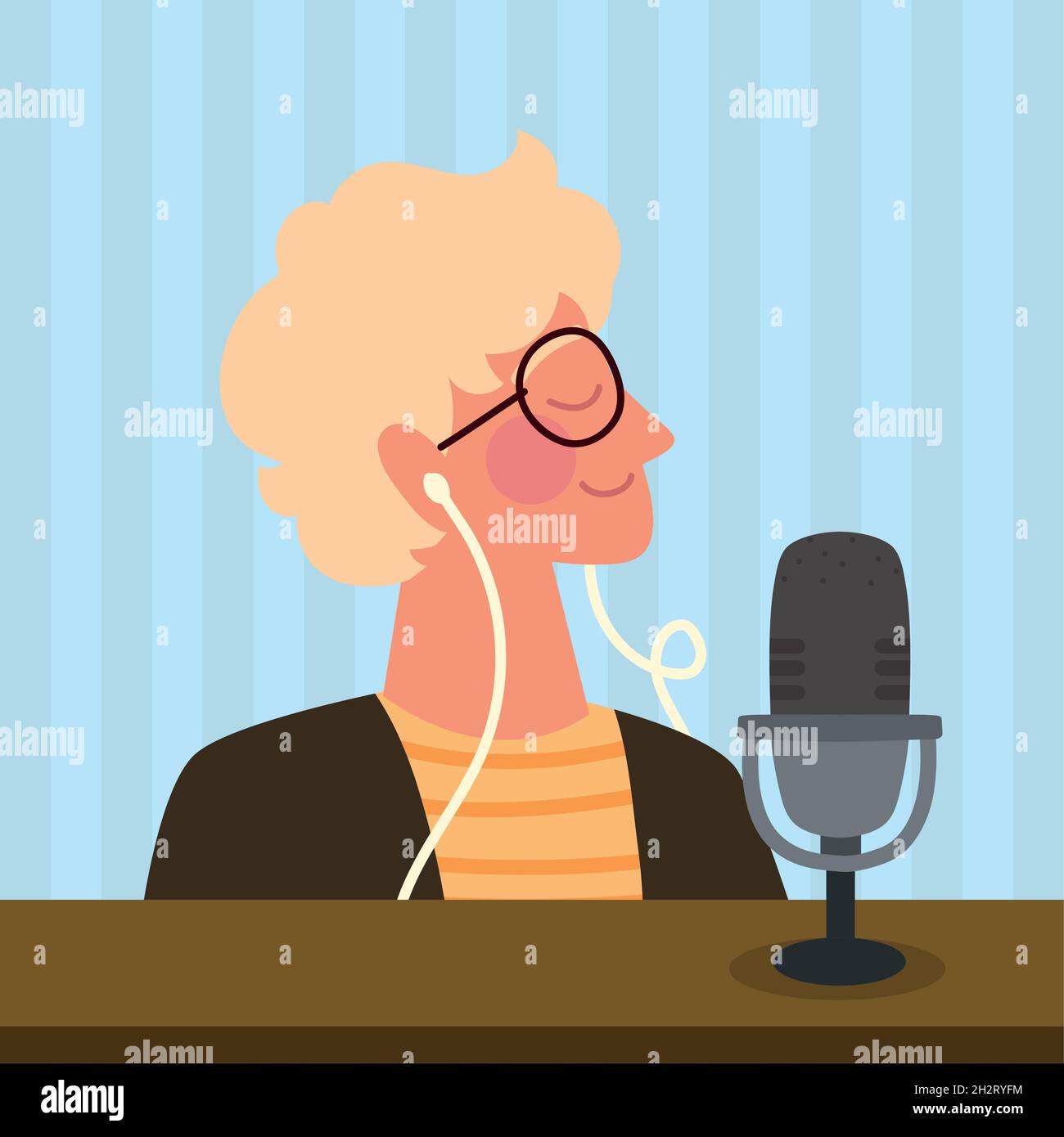 Man headphones using phone Stock Vector Images - Alamy