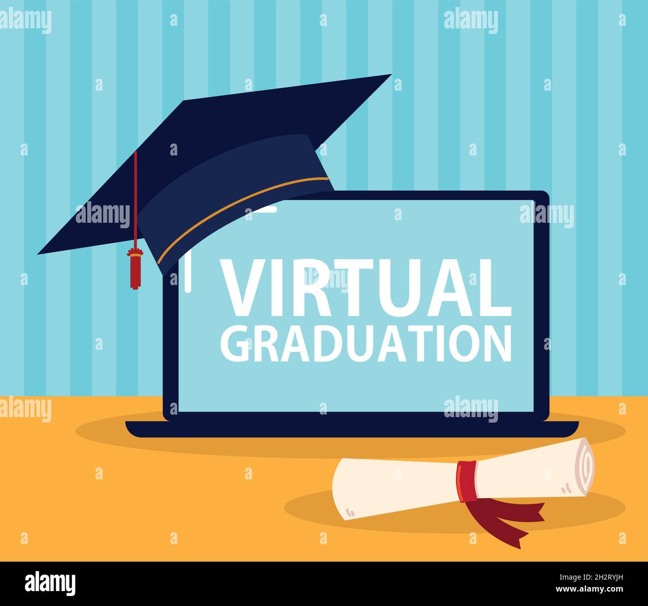 virtual graduation elearning Stock Vector Image & Art - Alamy