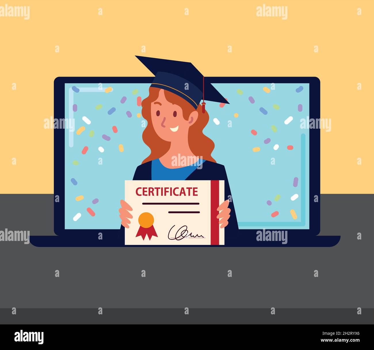 virtual graduation certificate Stock Vector Image & Art - Alamy