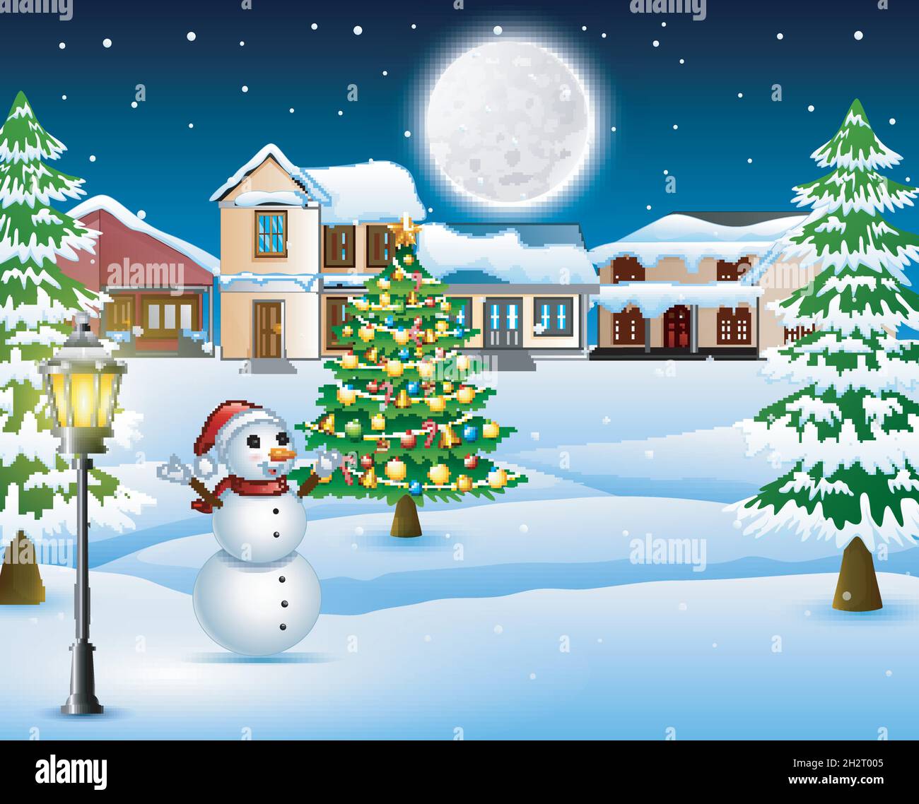 Snow covered lake Stock Vector Images - Alamy