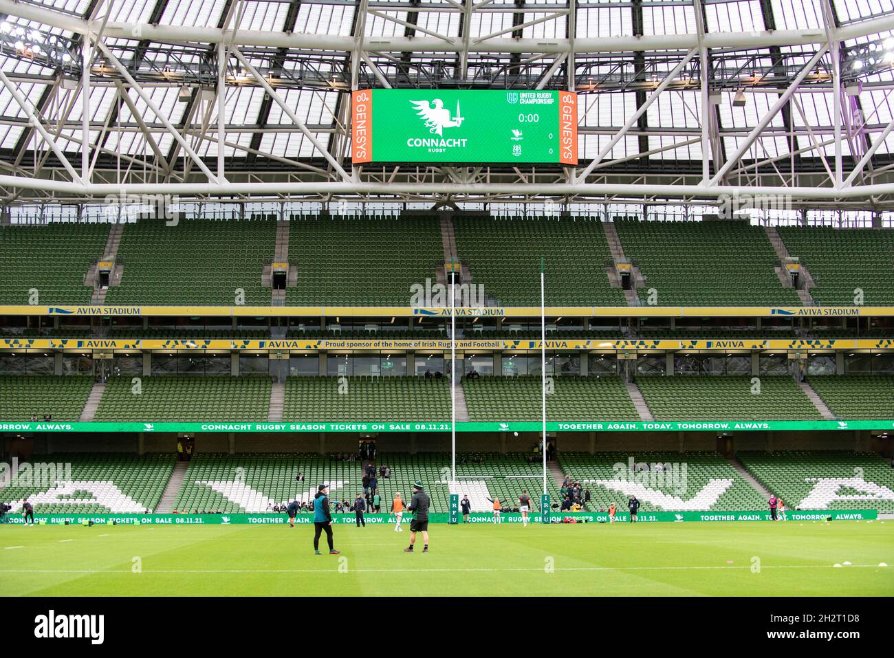 A general view of Aviva Stadium before the United Rugby Championship ...
