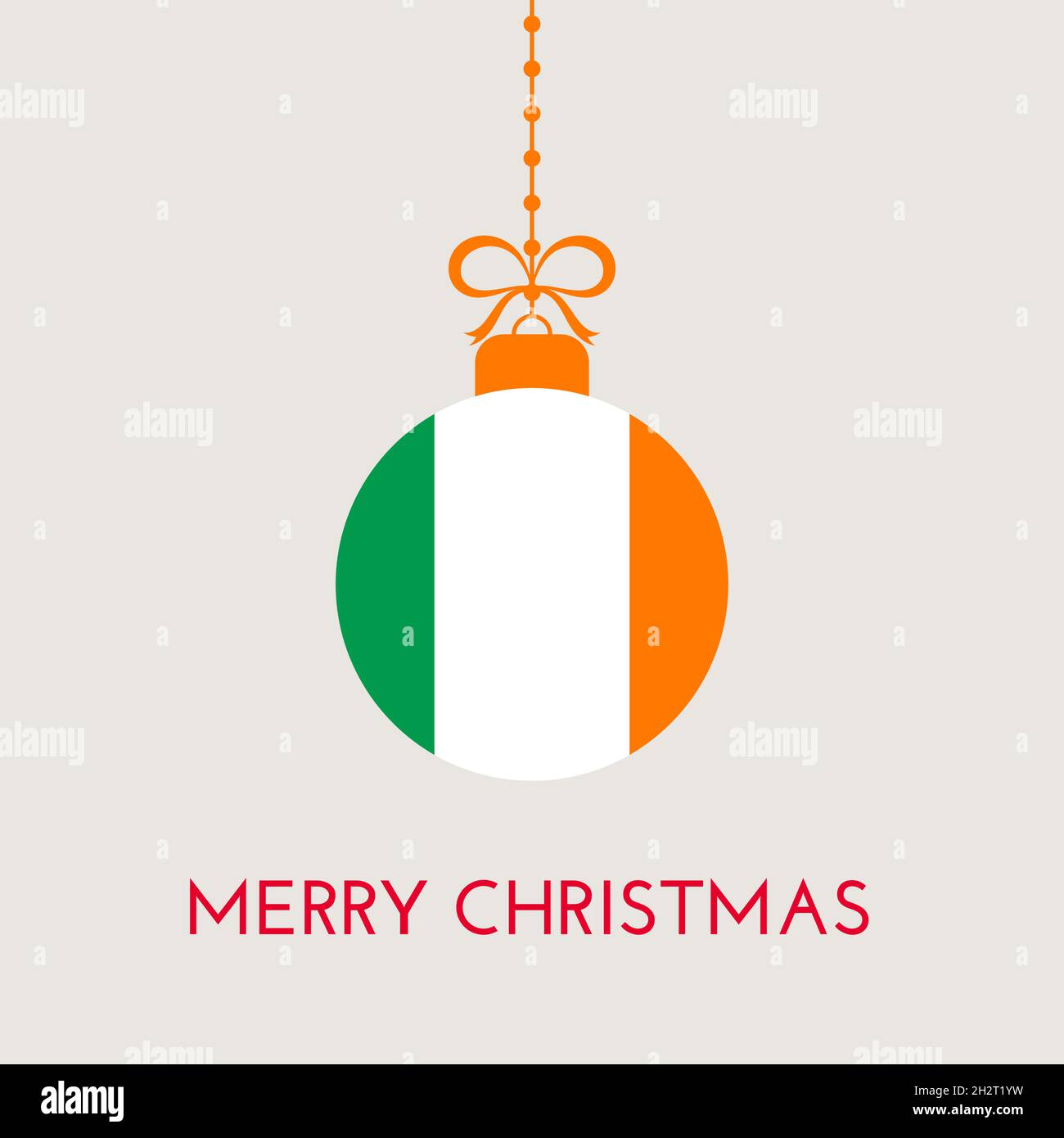 Merry Christmas and new year ball with Ireland flag. Christmas Ornament ...