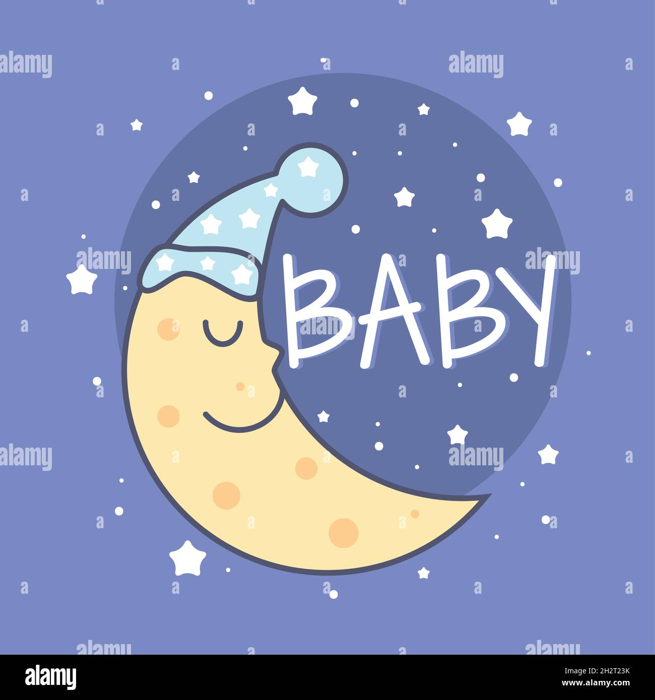 baby cute moon Stock Vector Image & Art - Alamy