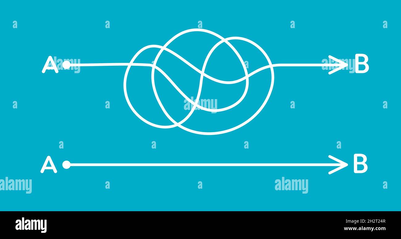 Different plan concept. Path from A to B. Vector design elements for ...