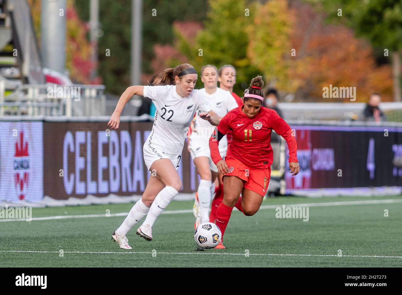 Ottawa, Canada, October 23, 2021: Hannah Blake (No.22, white) of Team ...