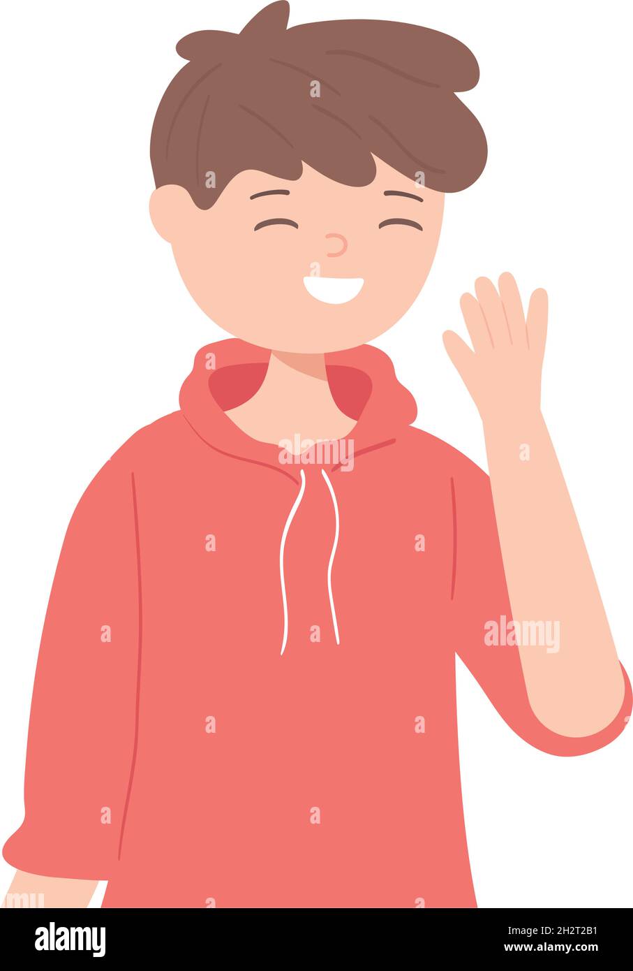 boy waving hand Stock Vector Image & Art - Alamy