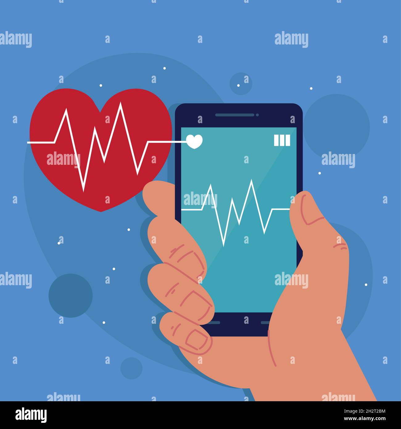 smartphone showing heartbeat rate Stock Vector Image & Art - Alamy