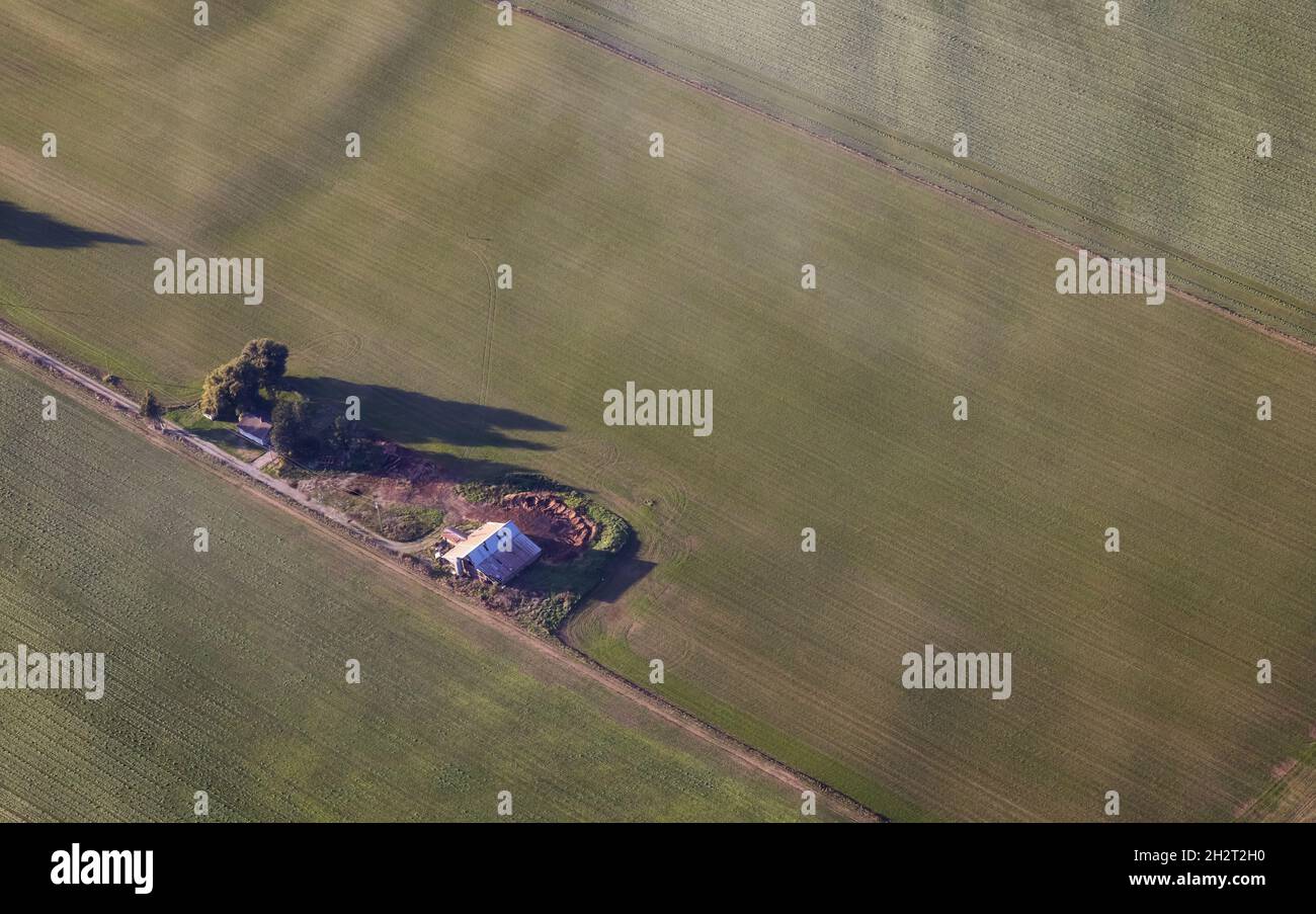 Aerial View of green Farm Field in Fraser Valley Stock Photo - Alamy