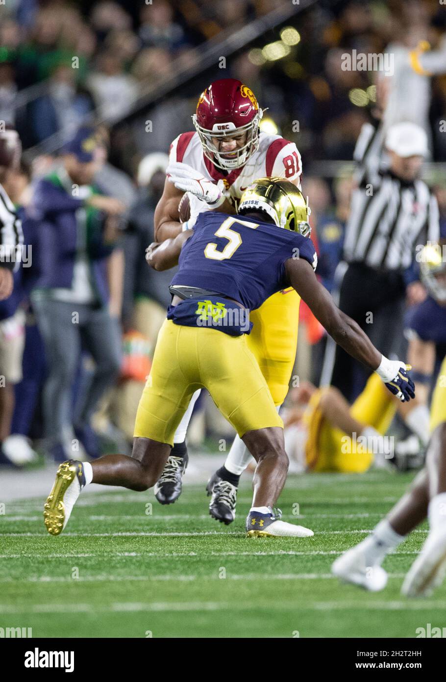 South Bend, Indiana, USA. 23rd Oct, 2021. USC wide receiver Kyle Ford ...