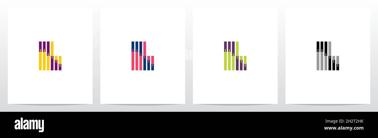 Candle Stick Pattern Forming Letter Logo Design L Stock Vector Image ...