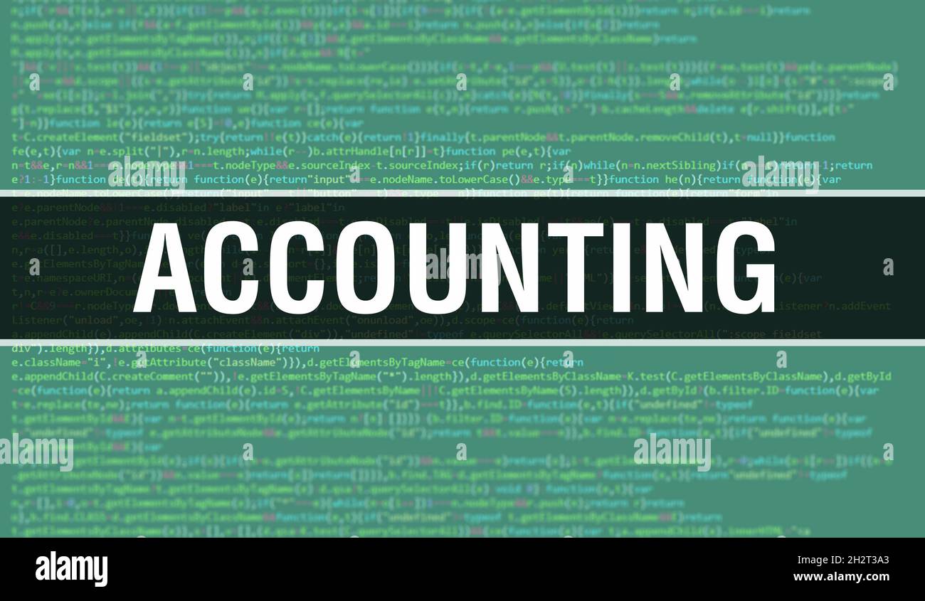 Accounting concept with Random Parts of Program Code. Accounting with ...