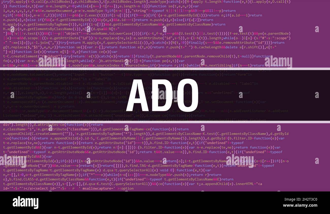 ADO with Abstract Technology Binary code Background.Digital binary data and Secure Data Concept ...