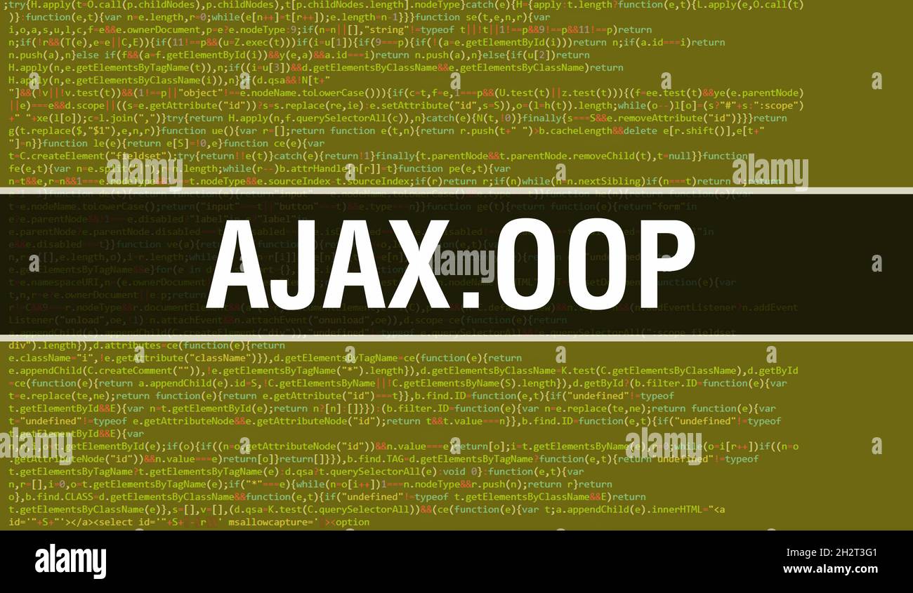 AJAX.OOP with Abstract Technology Binary code Background.Digital binary ...