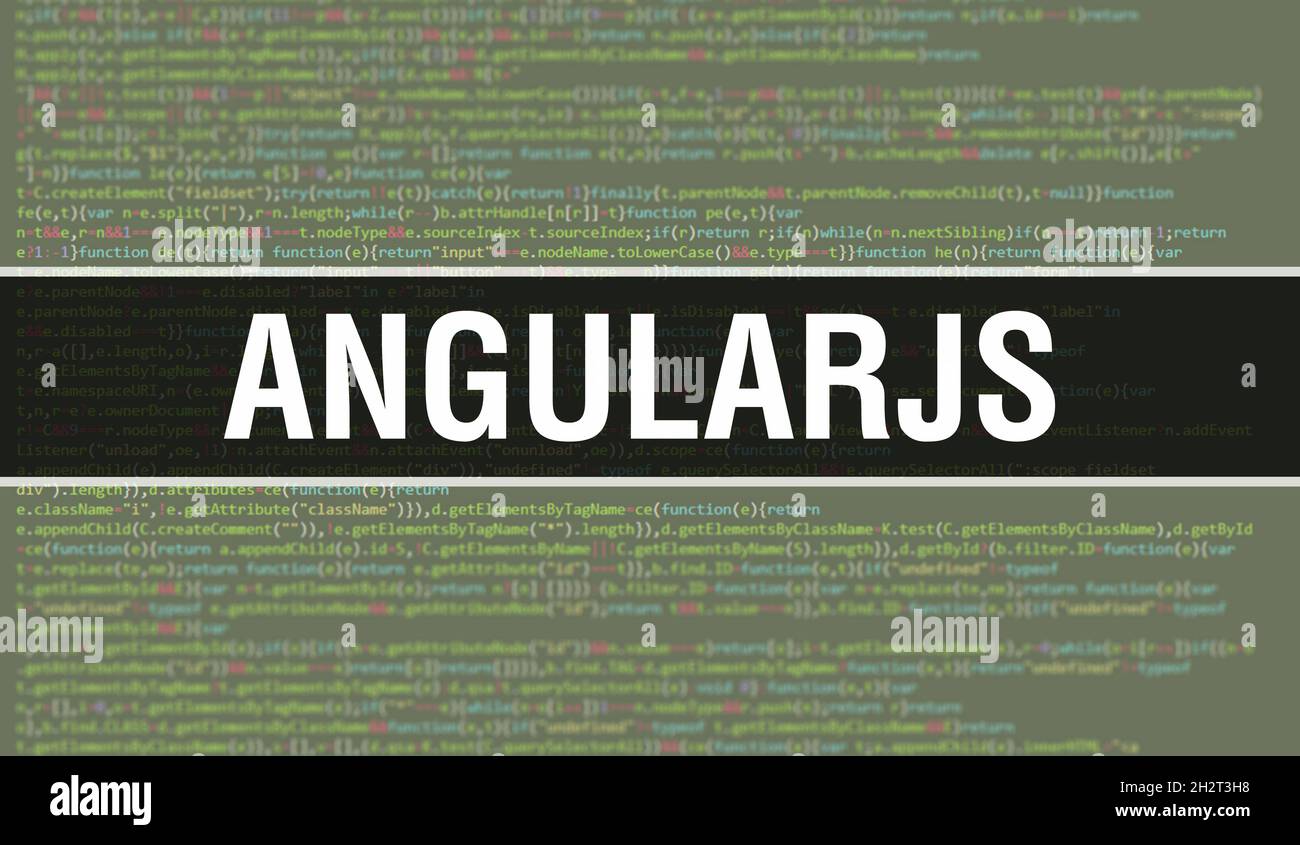 Angularjs With Digital Java Code Text Angularjs And Computer Software Coding Vector Concept