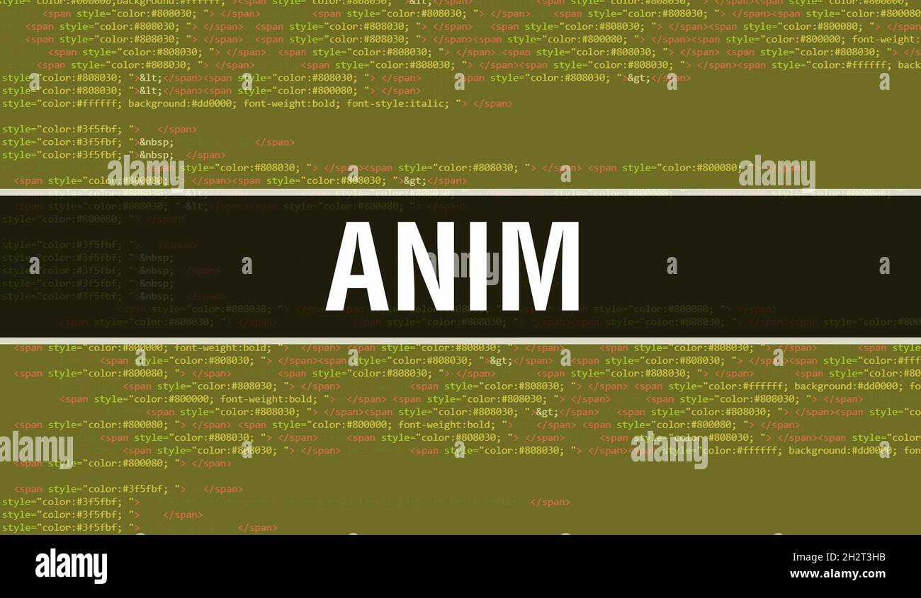 ANIM concept with Random Parts of Program Code.ANIM text written on ...